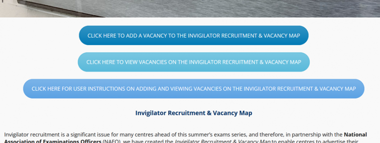 Invigilator Recruitment & Vacancy Map - user instructions - The Exams Office